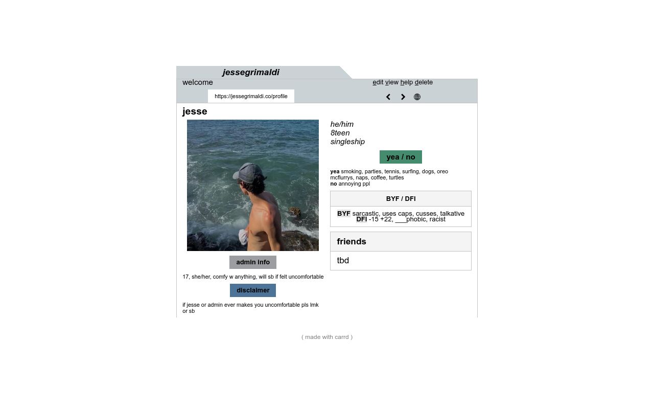 jesse’s carrd